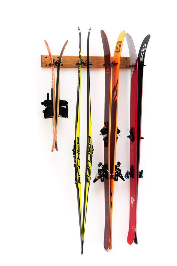 Wall Storage for Skis & Boards-Rocker Ski Rack 4-Pack